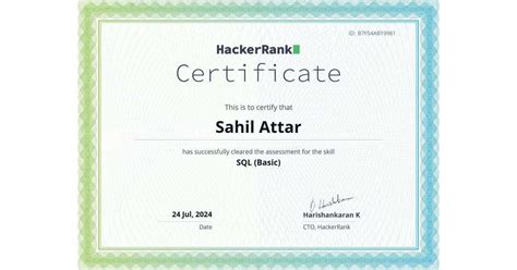 Passed Sql Basics On Hackerrank Sahil Attar Posted On The Topic