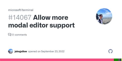 Allow More Modal Editor Support · Issue 14067 · Microsoftterminal
