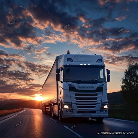 Ai创作图卡车主视 交通运输货物运输 马路上行驶中的大卡车 高速汽运 烈日下的大货车 交通运输物流快递 交通运输行业 素材大货车 开着车灯的卡车 马路卡车 行驶的卡车 大宗货物运输 货运专线