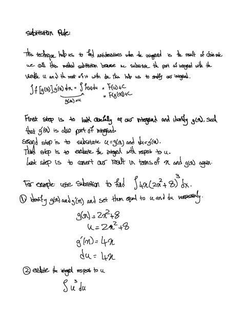 Math 1 Substitution Rule Subtitution Rule Thistechniquehelpus To Find Antidrevatives Studocu