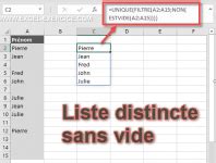 Liste De Valeurs Distinctes Sans Vide