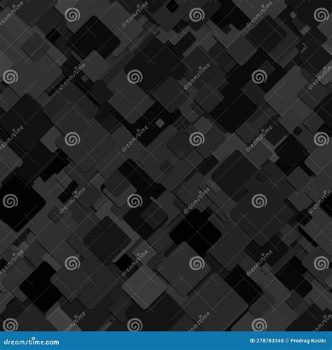 Abstract Black Background With Large Geometric Cubes Pattern Stock Illustration Illustration
