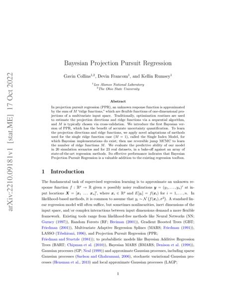 Bayesian Projection Pursuit Regression Deepai