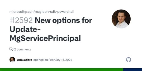 New Options For Update Mgserviceprincipal · Issue 2592 · Microsoftgraphmsgraph Sdk Powershell