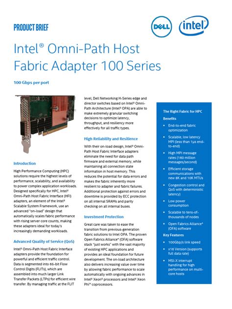 intel omni path hfi product brief pdf