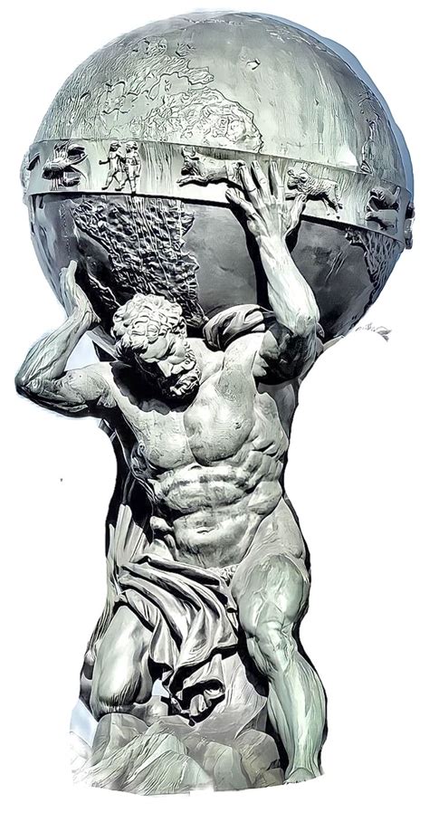 Atlas Holding Globe Statue Figurine From The Greek And Roman