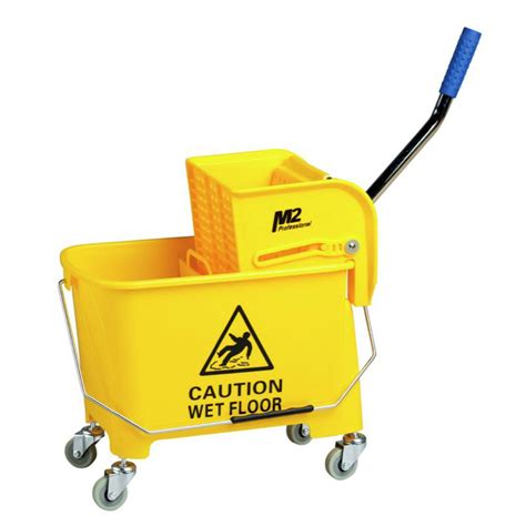 M2 Professional 21 Qt Mop Bucket With Side Press Wringer Yellow