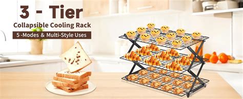 Pleafind 3 Tier Collapsible Cooling Rack 3 Setting Design