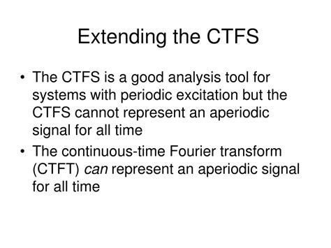 PPT CTFS To CTFT Transition Generalized Fourier Transform PowerPoint Presentation ID