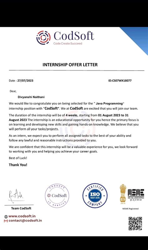 divyanshi naithani on linkedin internshipannouncement