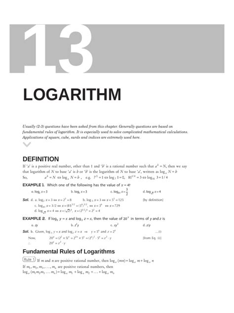 logarithm cds pdf logarithm numbers