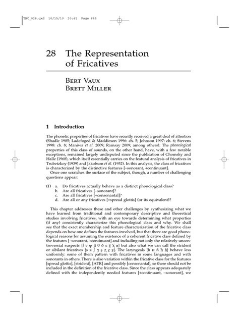 The Representation Of Fricatives Pdf Phonetics English Language