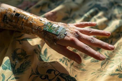 Premium Photo Human Arm With Cybernetic Implants Showcasing Nanotechnology Integration With