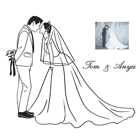 真人照片手绘婚礼婚庆喜帖漫画头像人像简笔画类设计图案定制 淘宝网 花瓣网