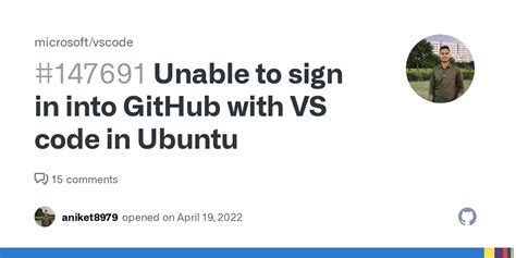 Unable To Sign In Into Github With Vs Code In Ubuntu Issue Microsoft Vscode Github