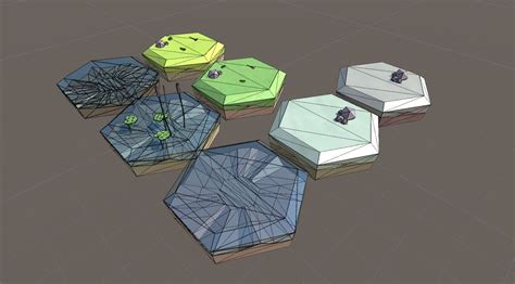 육각형 지형 타일 3d 모델 5 Fbx Unknown Blend Unitypackage Free3d