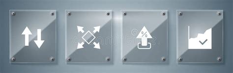 Set Financial Growth Increase Percent Up Arrow Many Ways Directional And Arrow Square Glass