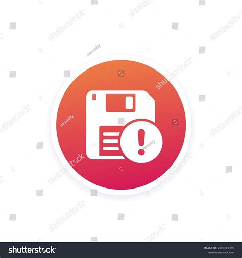 Backup Error Warning Icon Floppy Disk Stock Vector Royalty Free