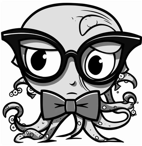 Premium Ai Image Cartoon Octopus Wearing Glasses And A Bow Tie Generative Ai