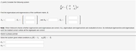solved 1 point consider the following system dt find the