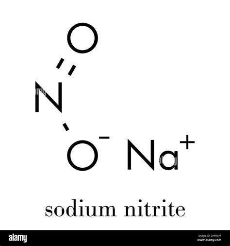 Sodium Nitrite Chemical Structure Used In The Curing Of Meat Skeletal Formula Stock Vector