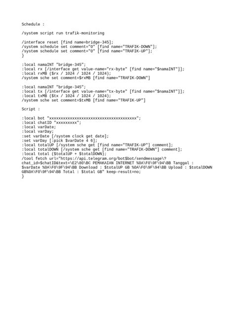 Script Info Pemakaian Bandwith Mikrotik Pdf Computers