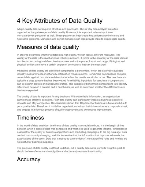 Ppt 4 Key Attributes Of Data Quality Powerpoint Presentation Free