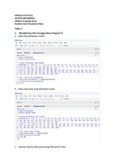 Heri 050509182 Analisis Dan Visualisasi Data Tugas 1 Pdf Komputer