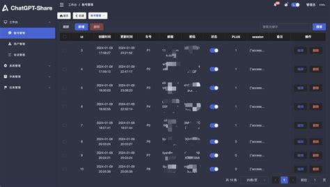 界面预览 chatgptshareserver
