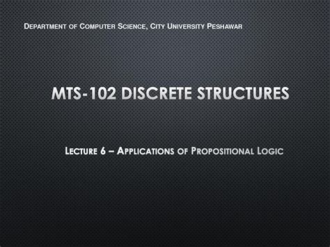 Solution Discrete Structures Lecture 6 Applications Of Propositional