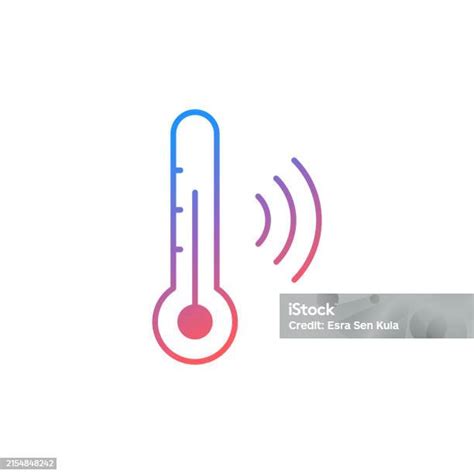 스마트 온도 조절기 그라데이션 색상 실선 아이콘 디자인 인포그래픽 웹 페이지 모바일 앱 Ui Ux 및 Gui 디자인에 적합합니다 가정의 방에 대한 스톡 벡터 아트 및 기타