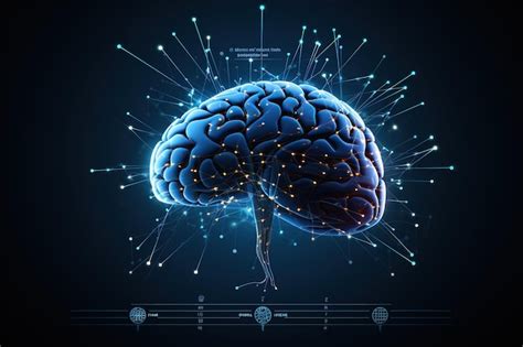 Premium Photo Interactive Brain Neural Network With Active Nodes Generative Ai