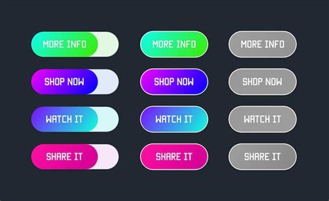 premium vector set of modern gradient app website page or game