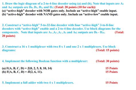 Solved Draw The Logic Diagram Of A To Line Decoder Using Chegg Com