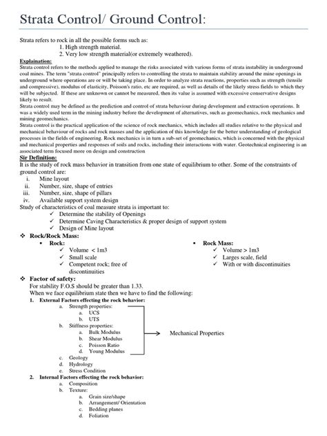 Strata Control Ground Control Explaination Pdf Strength Of