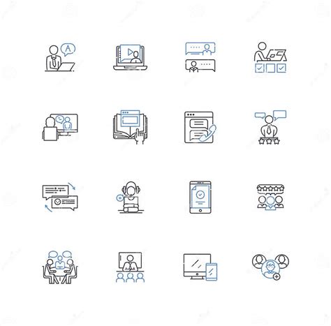 Debating Teams Line Icons Collection Eloquence Strategy Rhetoric