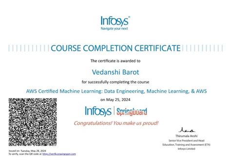 Completed Data Engineering And Machine Learning Course Vedanshi Barot