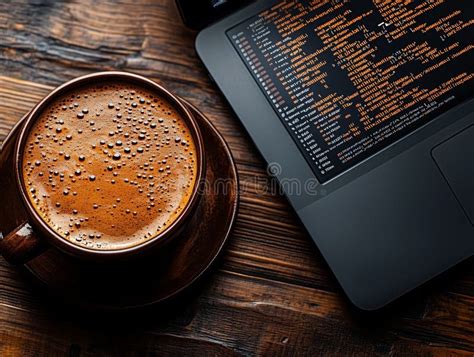 Minimalist Workspace With Hot Coffee Stock Illustration Illustration