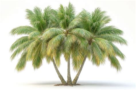 A Cluster Of Three Palm Trees On A White Surface Stock Image Image Of Palm Generated 372256241