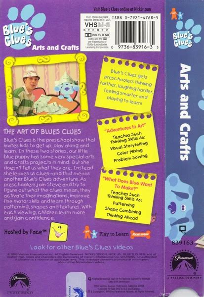 Blues Clues Arts And Crafts Vhs