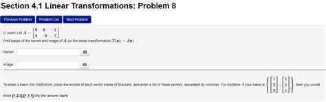 Solved Section 41 Linear Transformations Problem 8