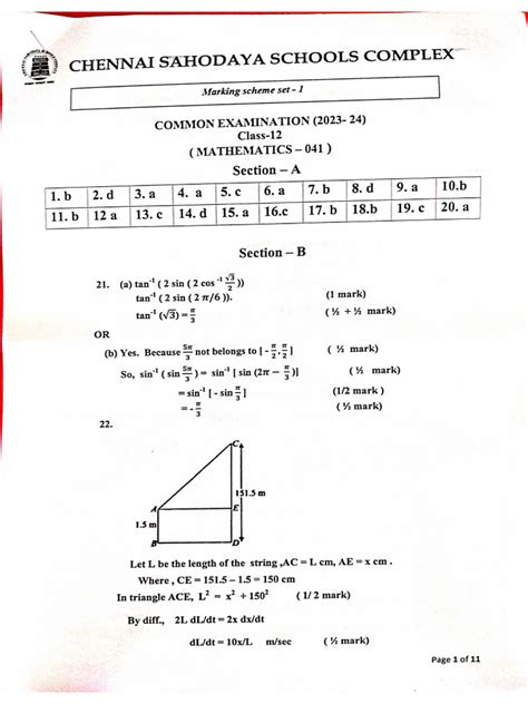 Set 1 Answer Key Pdf