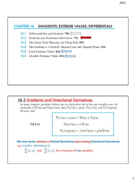 Chapter 16 2 Gradients And Directional Derivatives Pdf Derivative