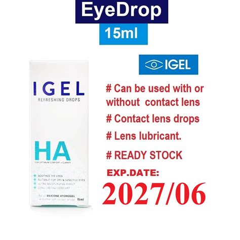 Igel Ha Titisan Menyegar 15ml Untuk Mata Kering Pengguna Kanta Lembut Igel Ha Refreshing