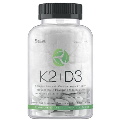 Витамин д3 + K2 (225мкг+9мкг) 120 таб Ultimate Nutrition - купить с ...