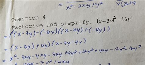 Factorize And Simplify X 3y2 16y2 Filo
