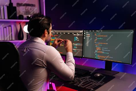 premium photo working smart it developer analyzing data software