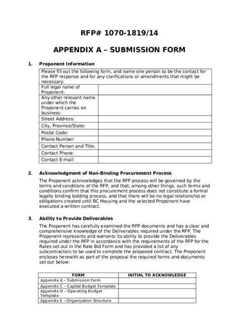 Appendix A Submission Indigenous Housing Fund RFP 1070 1819 14 Doc Template PdfFiller