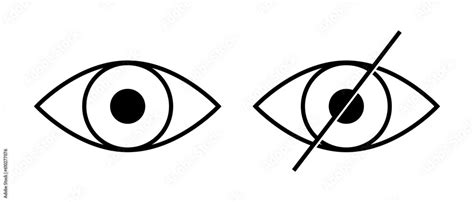 Eye And Hidden Eye Icon Set Password User Interface Vector Stock Vector Adobe Stock