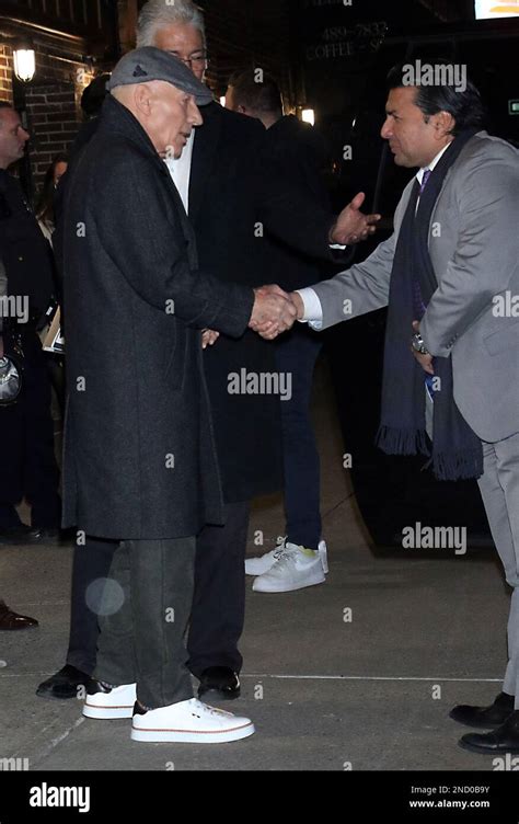 New York Ny Usa 14th Feb 2023 Patrick Stewart Seen Exiting The Late Show With Stephen